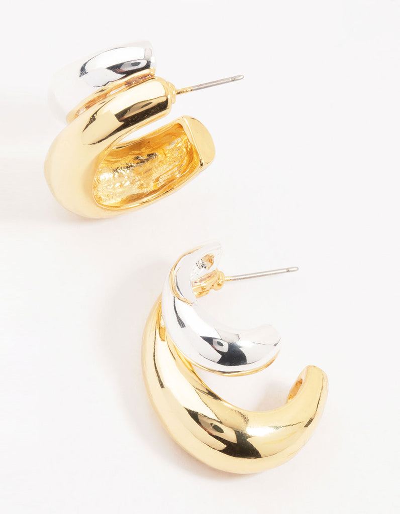 Mixed Metals Graduating Bubble Earrings - Lovisa
