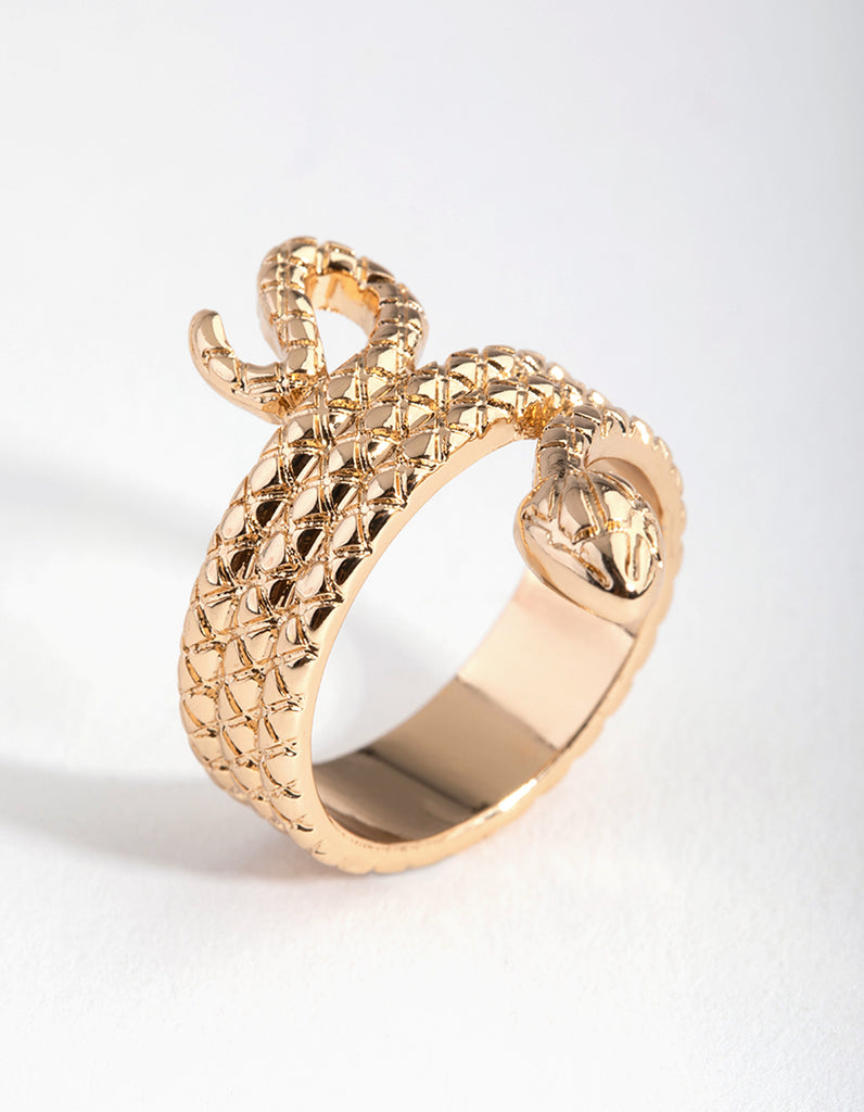 Gold Three Wrap Snake Ring - Lovisa