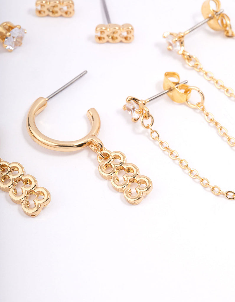 Gold Plated 333 Angel Number Earring Pack - Lovisa