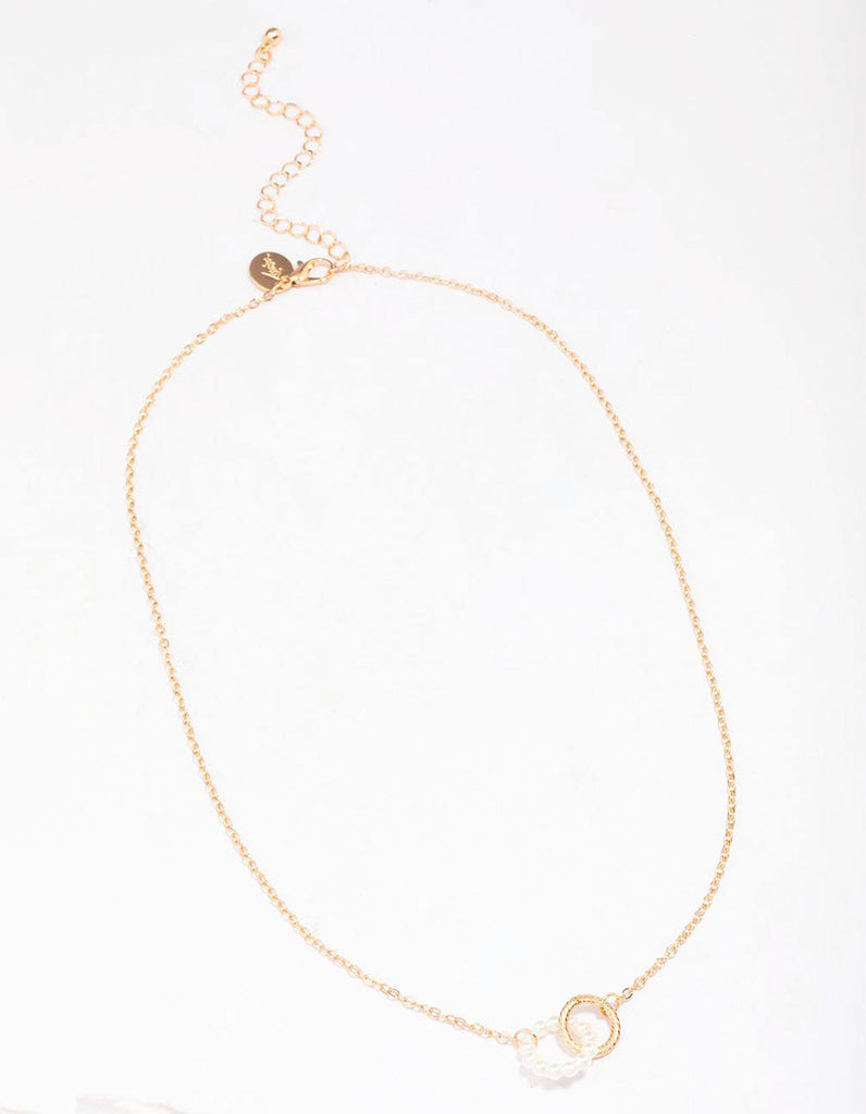 Gold Pearl Link Circle Pendant Necklace - Lovisa