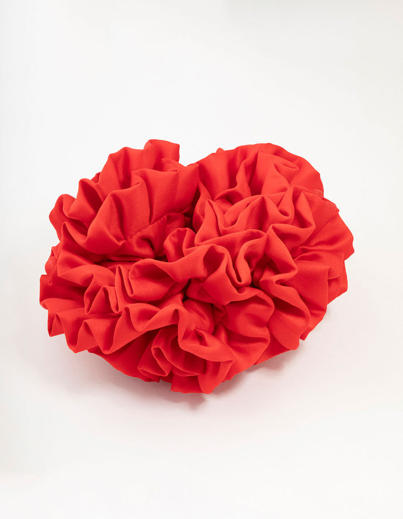 Large Red Ruffle Fabric Scrunchie - Lovisa