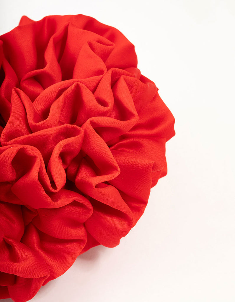 Large Red Ruffle Fabric Scrunchie - Lovisa