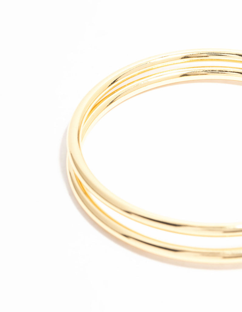 Gold Plated Layered Rondell Bangle - Lovisa