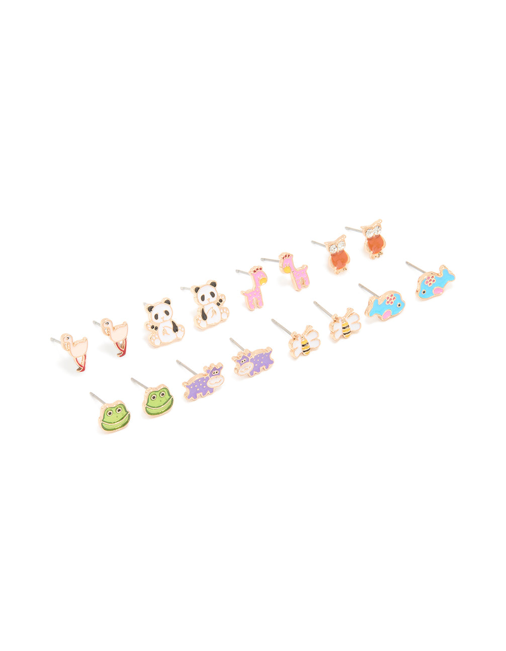 Gold Zoo Animal Stud Earrings 8-Pack - Lovisa