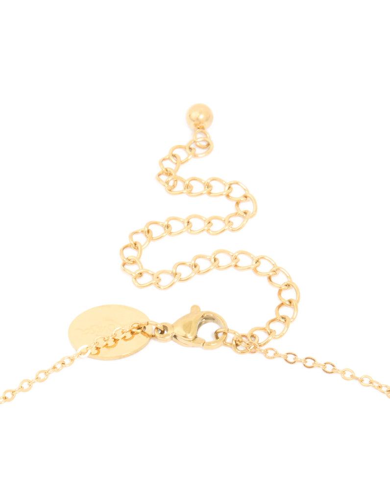 Waterproof Gold Plated Diamante Detail Sundial Pendant Necklace - Lovisa