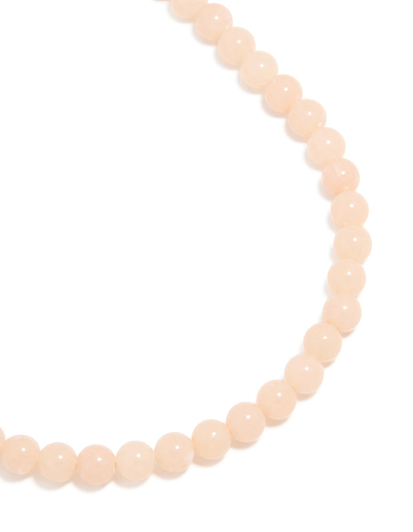 Baby Pink Acrylic Beaded Necklace - Lovisa