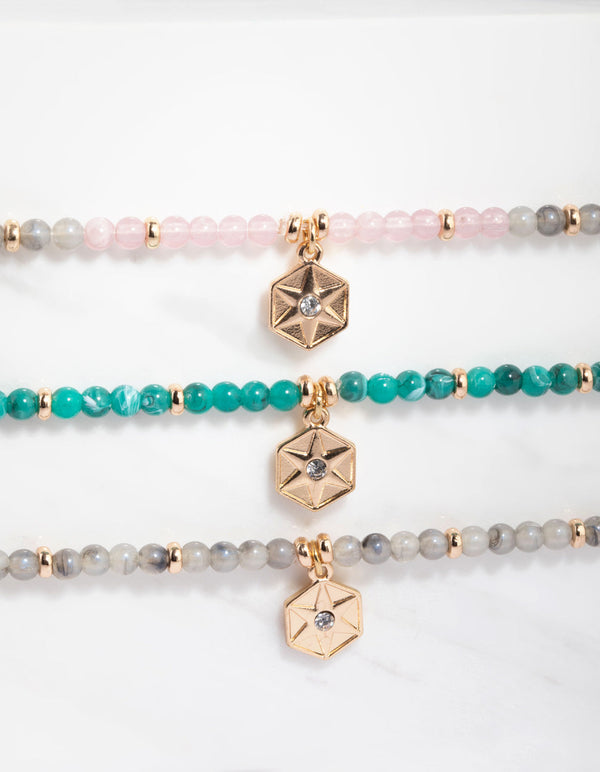 Acrylic Hex Charm Friendship Bracelet Pack - Lovisa